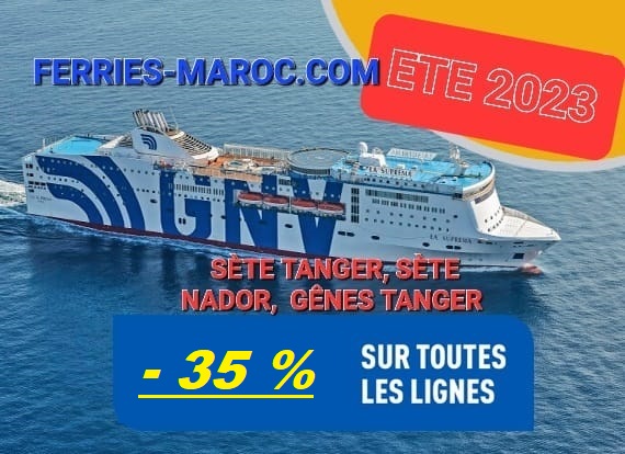Billet bateau Maroc Sète Tanger, Sète Nador - FERRIES MAROC